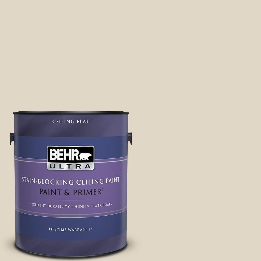 BEHR ULTRA 1 gal. #YL-W13 Sentimental Beige Ceiling Flat Interior Paint ... BEHR ULTRA 1 gal. #YL-W13 Sentimental Beige Ceiling Flat Interior Paint ...