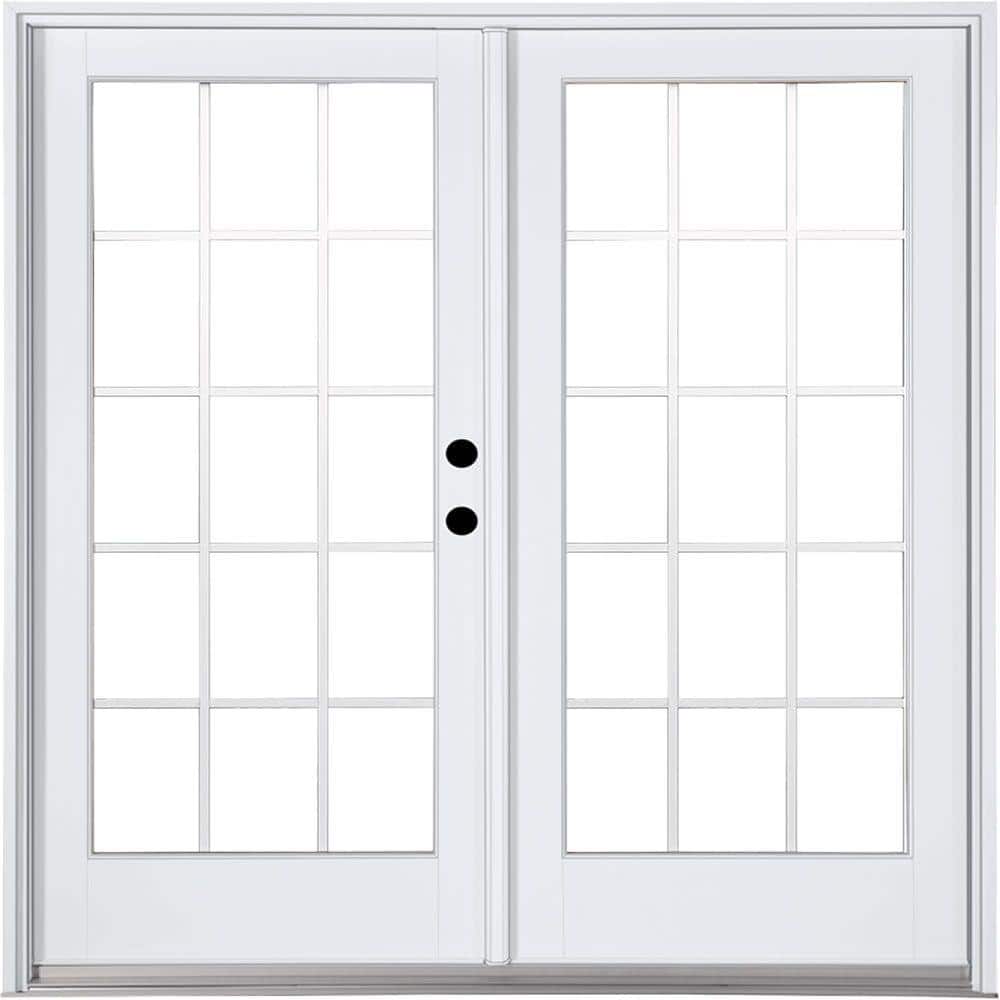MP Doors 60 in. x 80 in. Fiberglass Smooth White Left-Hand Inswing ...