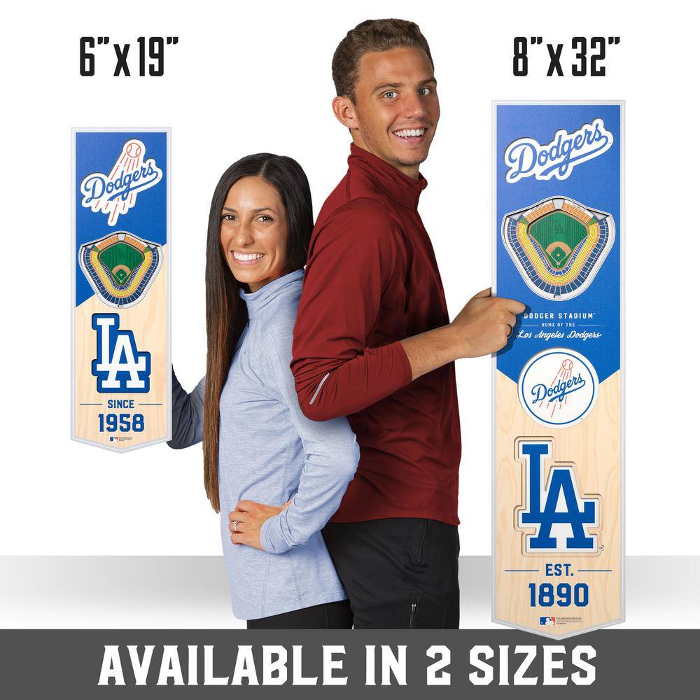 Buy MLB Los Angeles Dodgers Wooden 8 in. x 32 in. 3D Stadium Banner ...