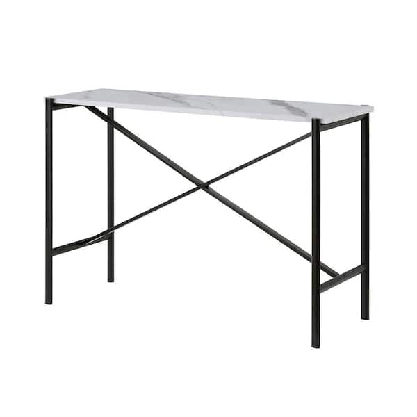 Meyer&Cross Braxton Black and Faux Marble Console Table AT0195 - The ...