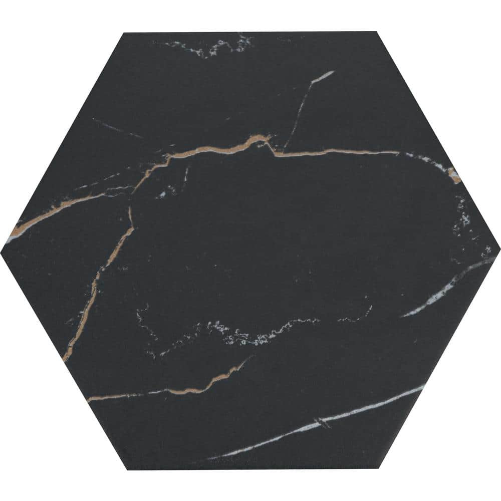 Daltile Perpetuo Infinite Black 8 in. x 9 in. Glazed Porcelain Floor ...