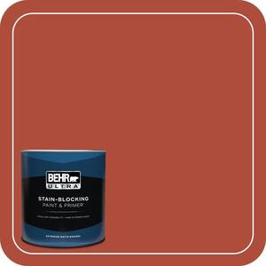 BEHR PREMIUM PLUS 8 oz. #MQ4-35 Torch Red Flat Interior/Exterior Paint ...