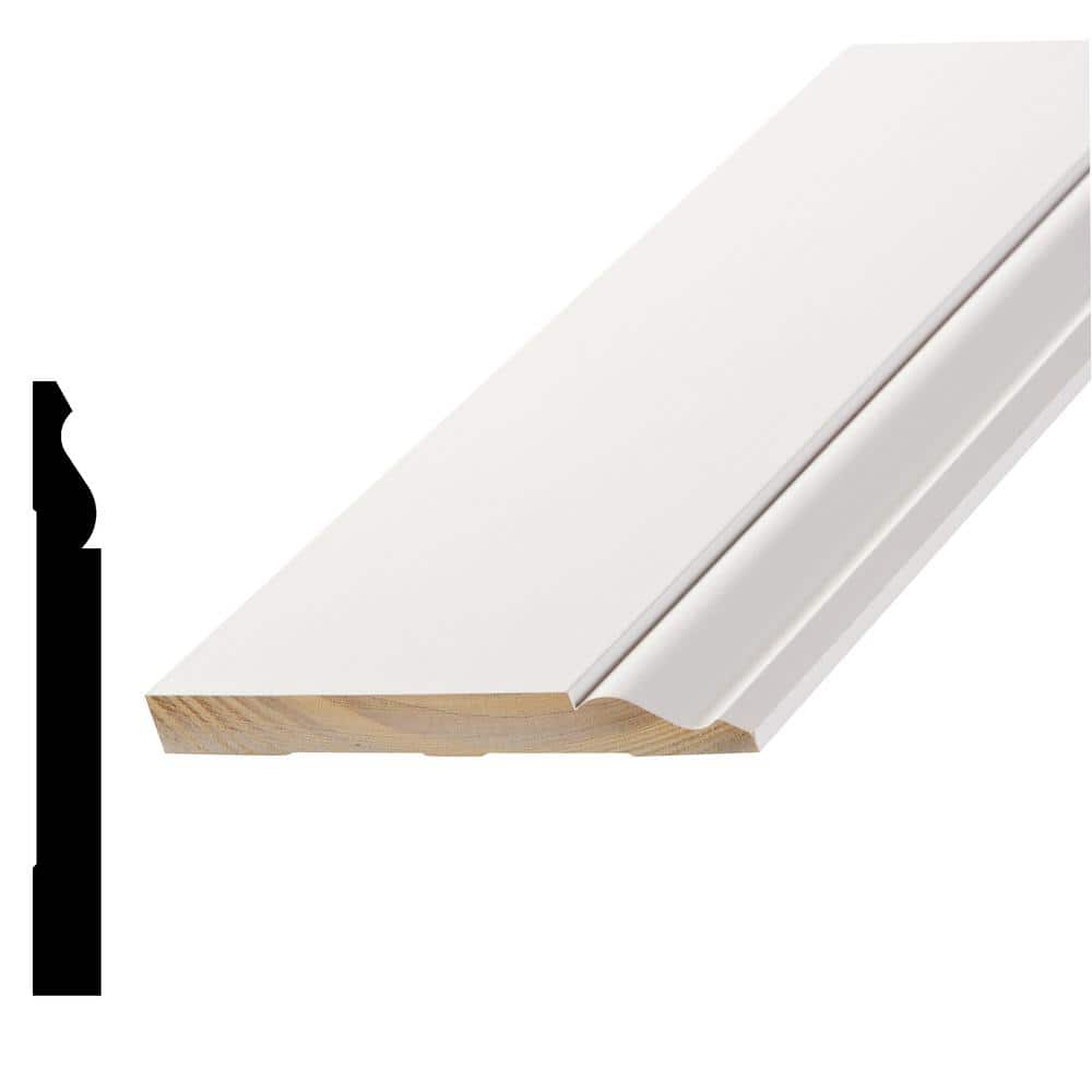Alexandria Moulding 9/16 in. x 5-1/4 in. Primed Finger-Jointed Pine ...