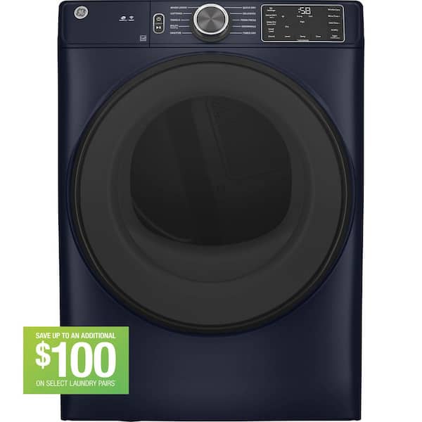 GE 7.8 cu. ft. Smart Front Load Electric Dryer in Sapphire Blue with ...