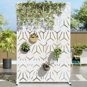 Dovelina 72 in. Adrian Metal Outdoor Garden Fence Privacy Screen Garden ...