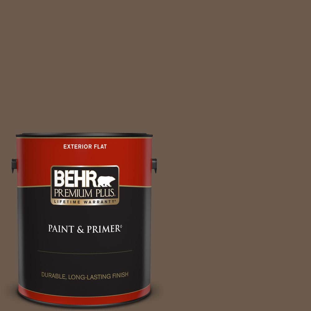 BEHR PREMIUM PLUS 1 gal. #PPU5-02 Aging Barrel Flat Exterior Paint ...