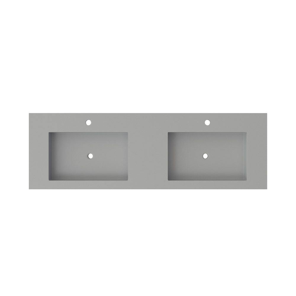 SJ STAR&JANE 59 in. x 19 in. Wall Mount Rectangle Double Vessel Sink w ...