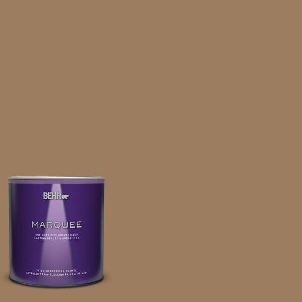BEHR MARQUEE 1 qt. #BXC-08 Safari Brown Eggshell Enamel Interior Paint ...