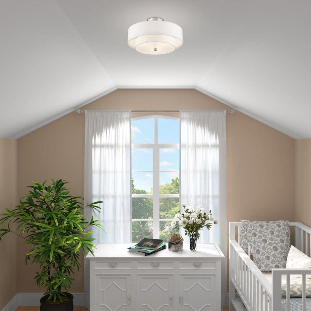 AVIANCE LIGHTING Mercury 3 Light Brushed Nickel Semi Flush Mount ...