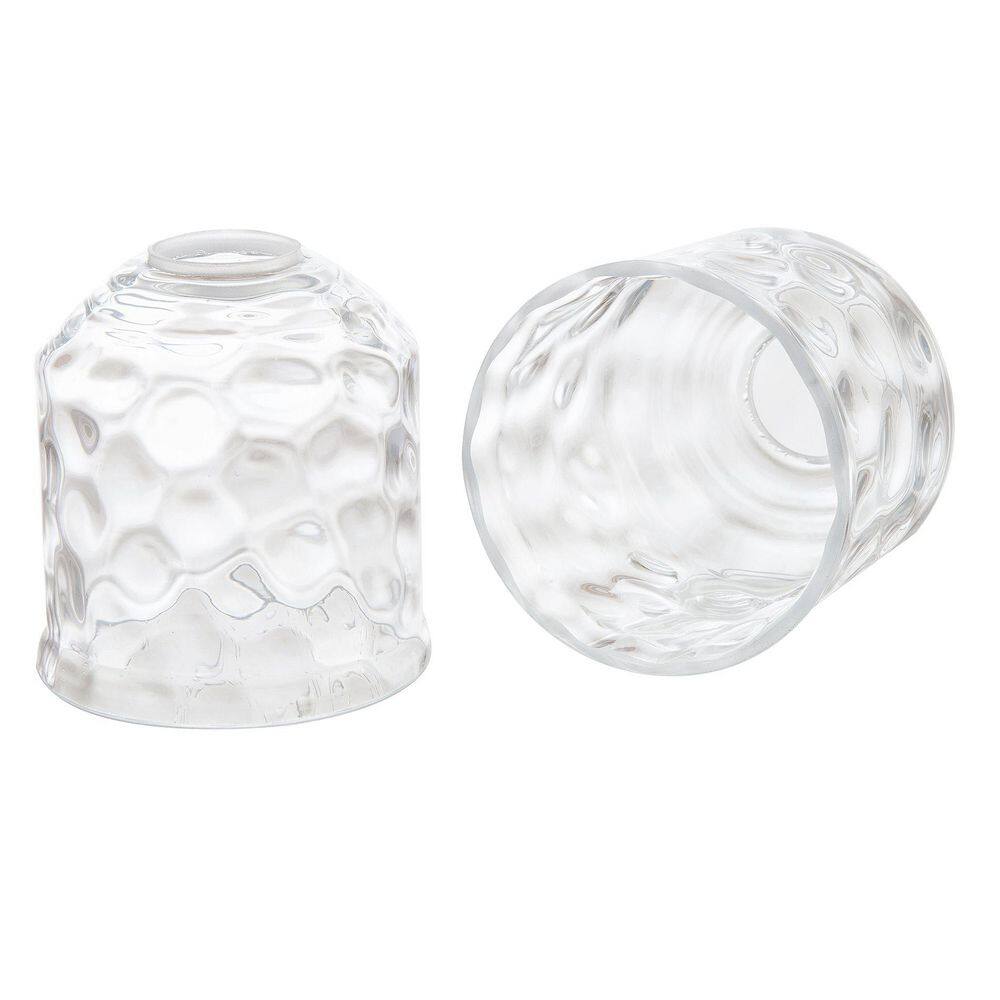 Kira Home 5 in. Petit Clear Hammered Glass Bell Shade, with 1-5/8 in ...