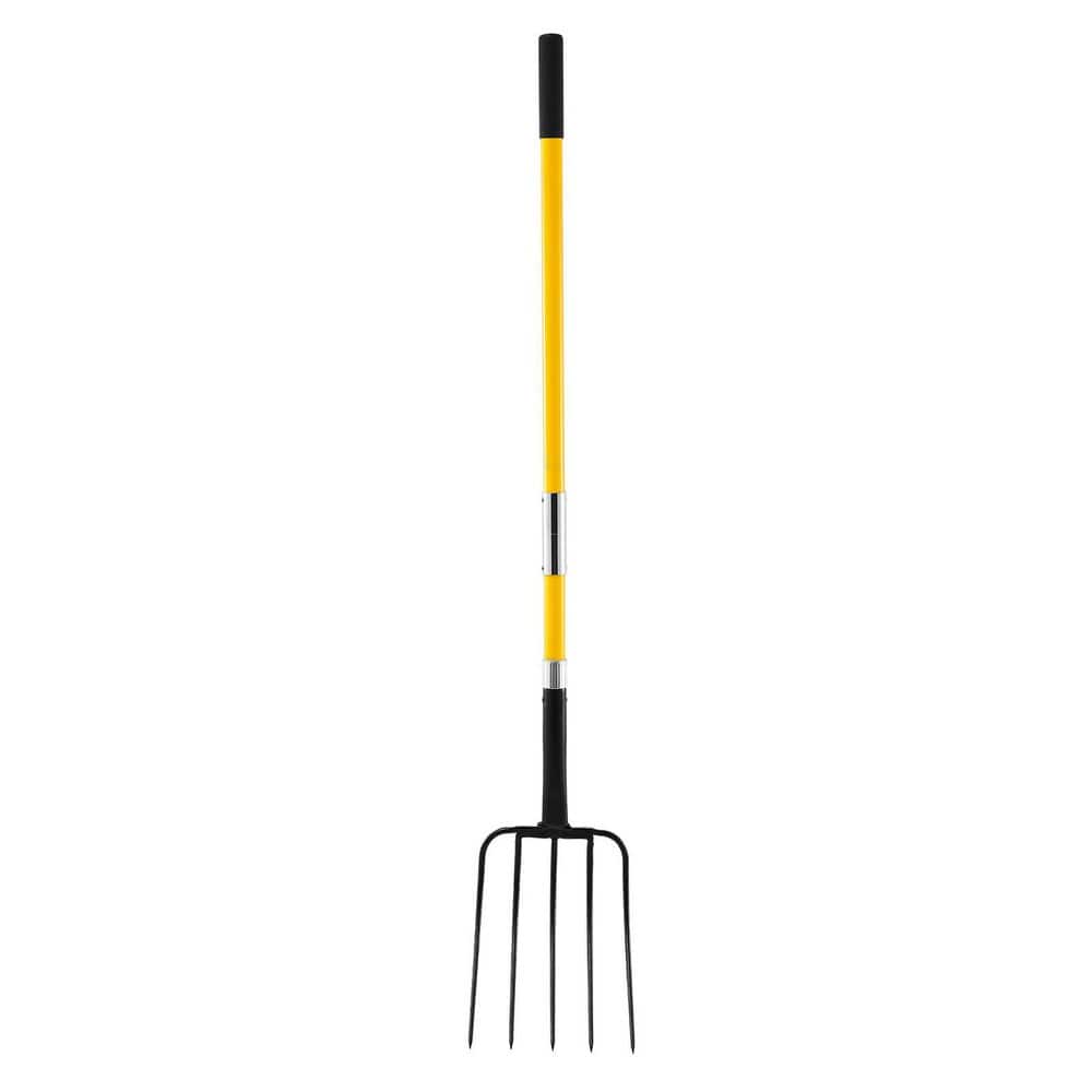 SVOPES 5-Tine Garden Fork with Fiberglass Handle 57 in. Heavy-Duty ...