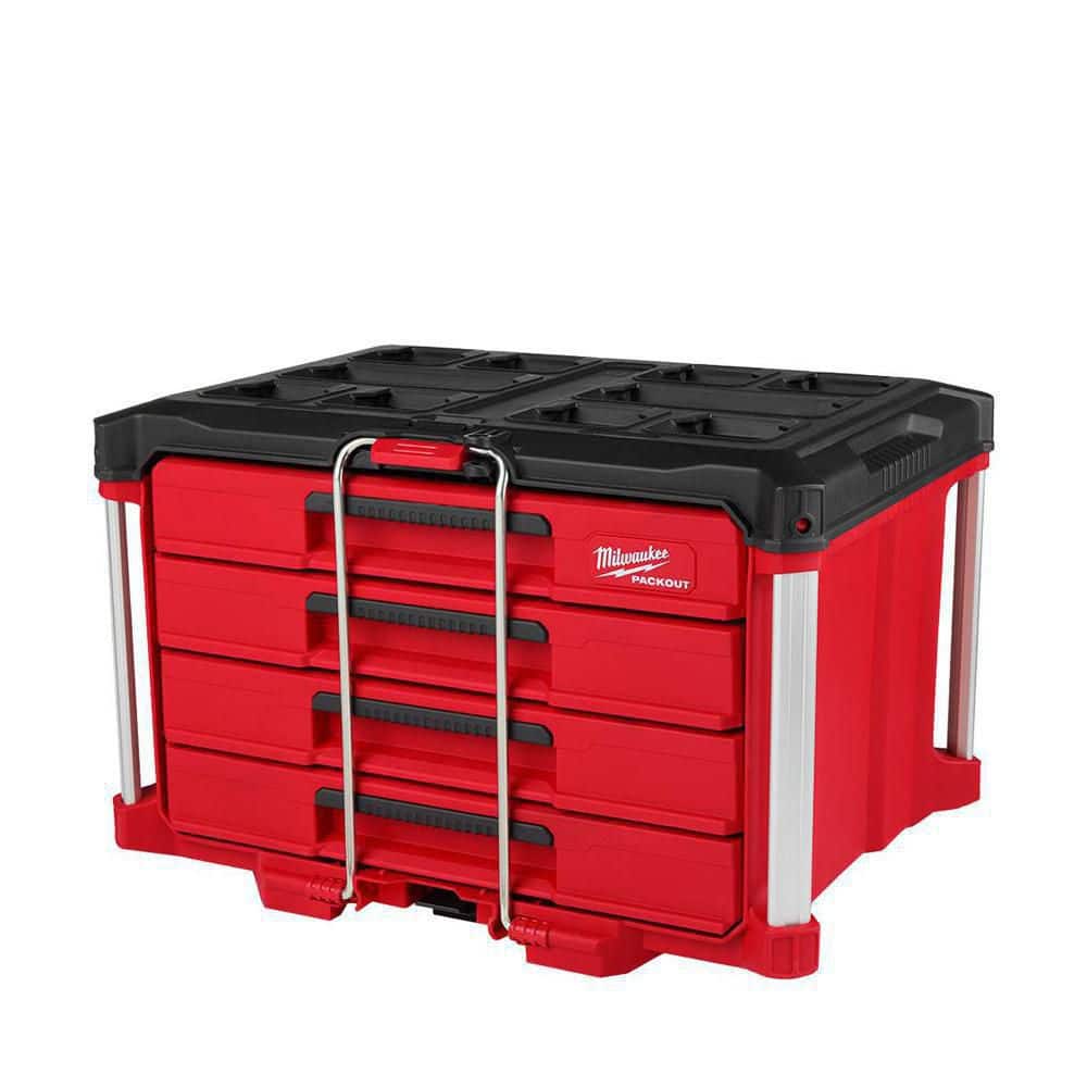 Milwaukee PACKOUT 22 in. Modular 4-Drawer Tool Box with Metal ...
