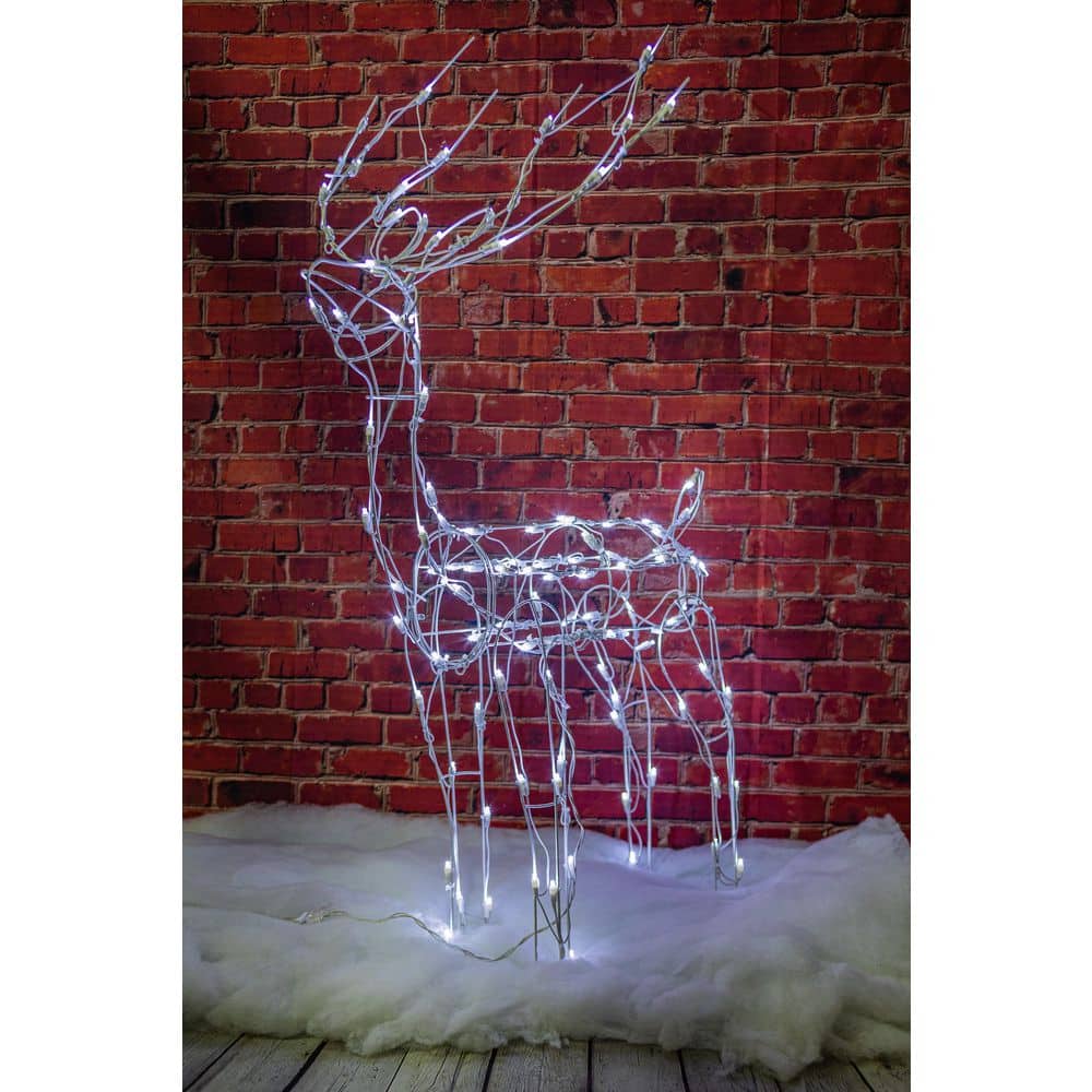 Brite Star 48 in. 105-Light LED Standing Buck Sculpture Wireframe 48 ...