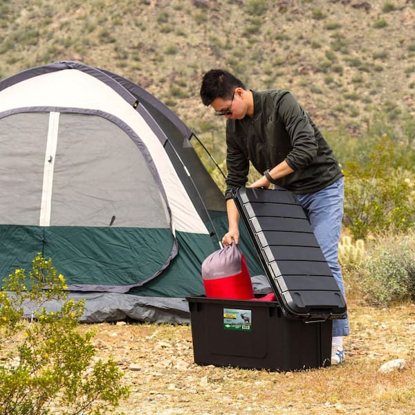 IRIS 21 gal. Remington WeatherPro Store-It-All Storage Bin, Black ...