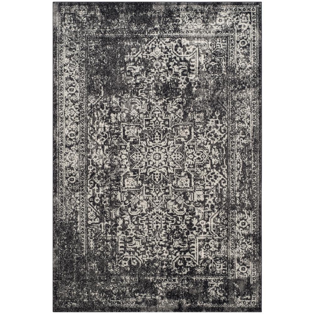 SAFAVIEH Evoke Black/Grey 4 ft. x 6 ft. Border Area Rug EVK256R-4 - The ...