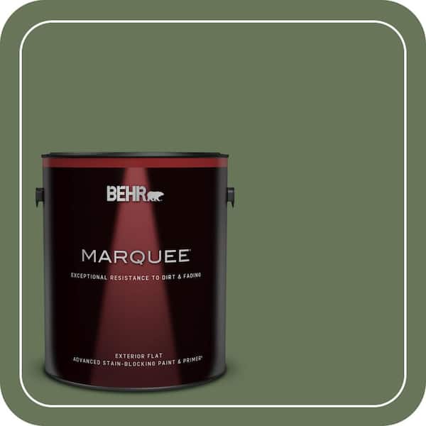 BEHR MARQUEE 1 gal. #PPU10-01 Scallion Flat Exterior Paint & Primer ...