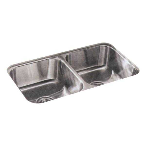 STERLING KOHLER McAllister Undermount Stainless Steel 32 in. Double ...