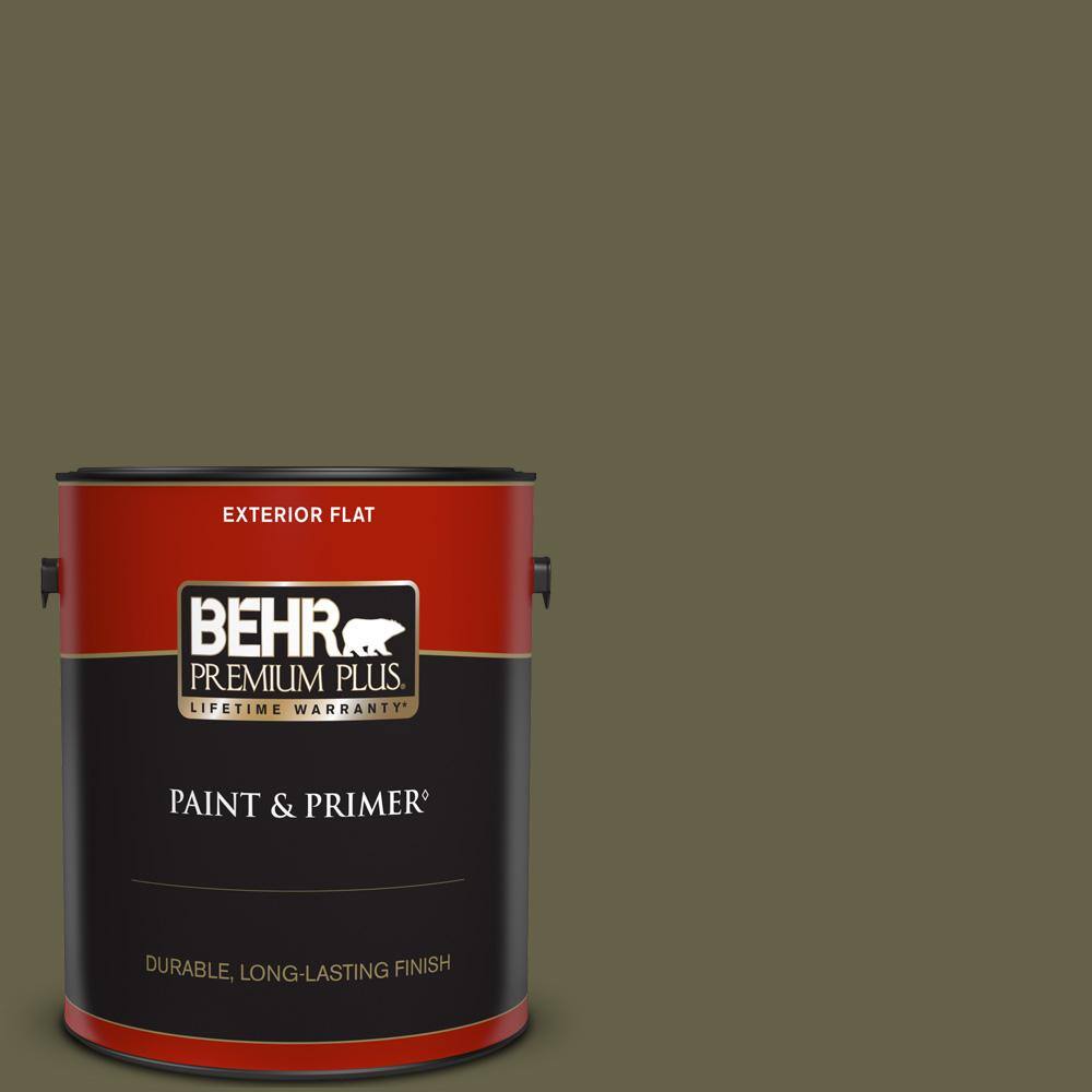 BEHR PREMIUM PLUS 1 gal. #PPU9-01 Alligator Skin Flat Exterior Paint ...