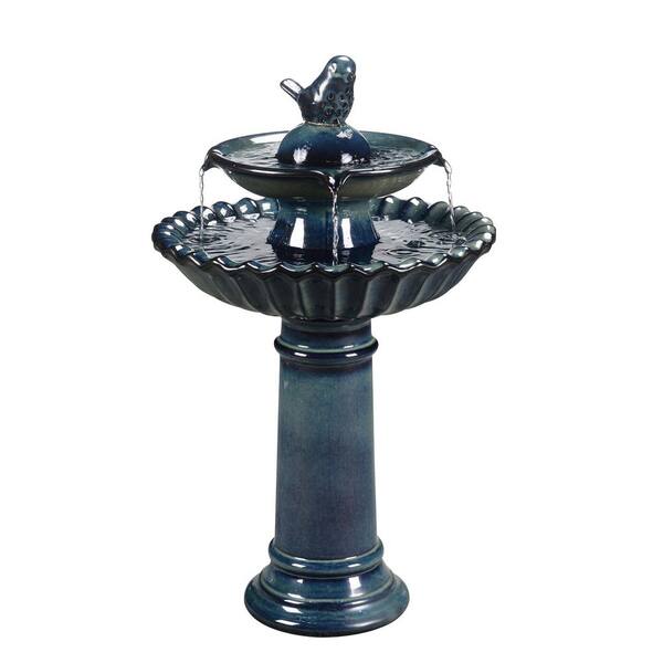 HI-LINE GIFT LTD Ceramic Fountain - Blue Tranquility, No Lights 79586 ...
