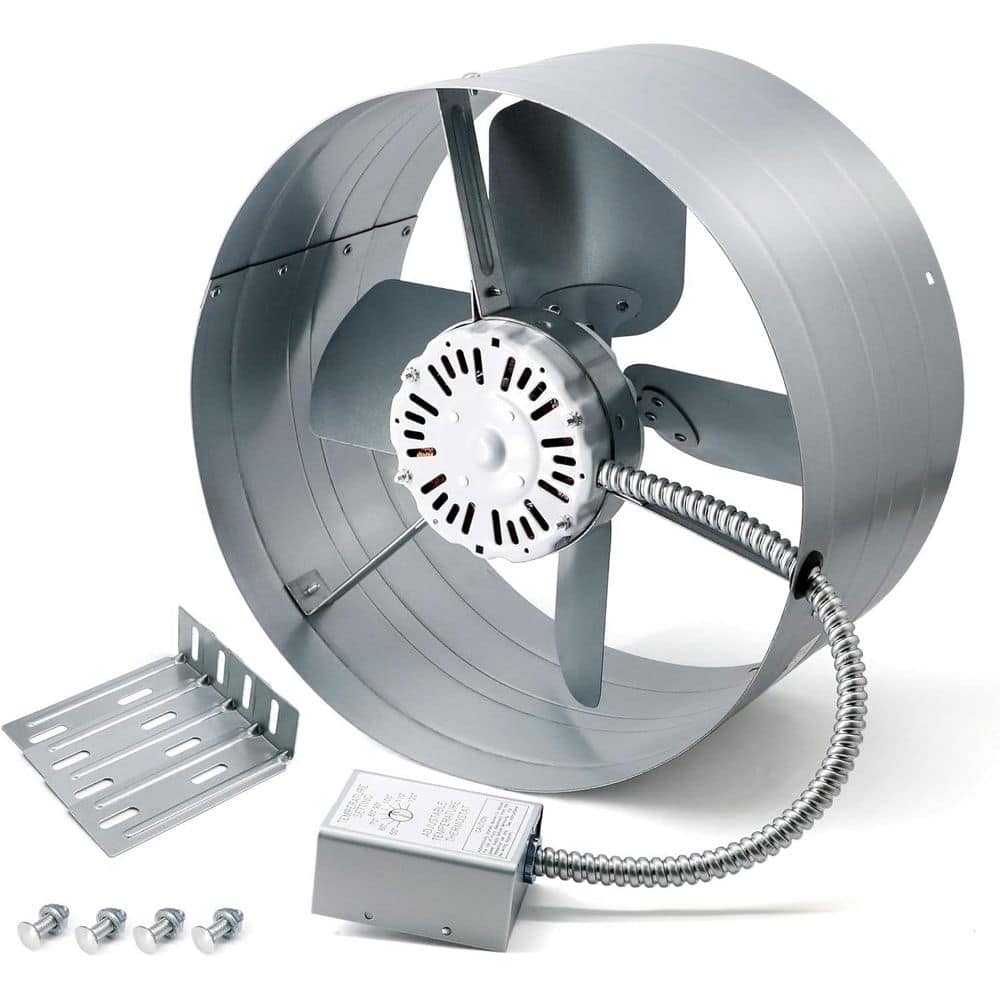 KIWDZFU 15 in. Gable Mount Power Attic Exhaust Fan with Adjustable ...