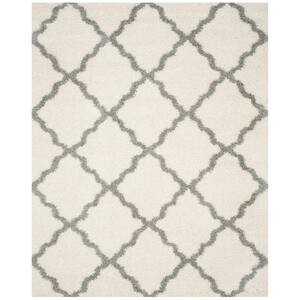 SAFAVIEH Dallas Shag Beige/Ivory 8 ft. x 10 ft. Geometric Diamond ...