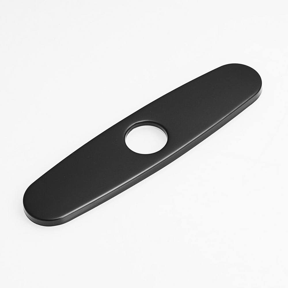 Satico 10 in. Kitchen Faucet Single Hole Deck Plate in Matte Black ...