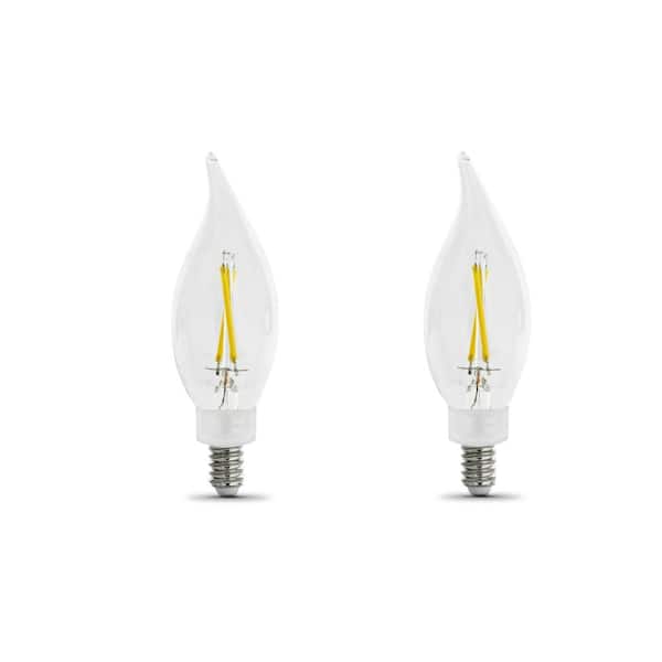 Feit Electric 25-Watt Equiv. BA10 E12 Candelabra Base Dim Filament CEC ...