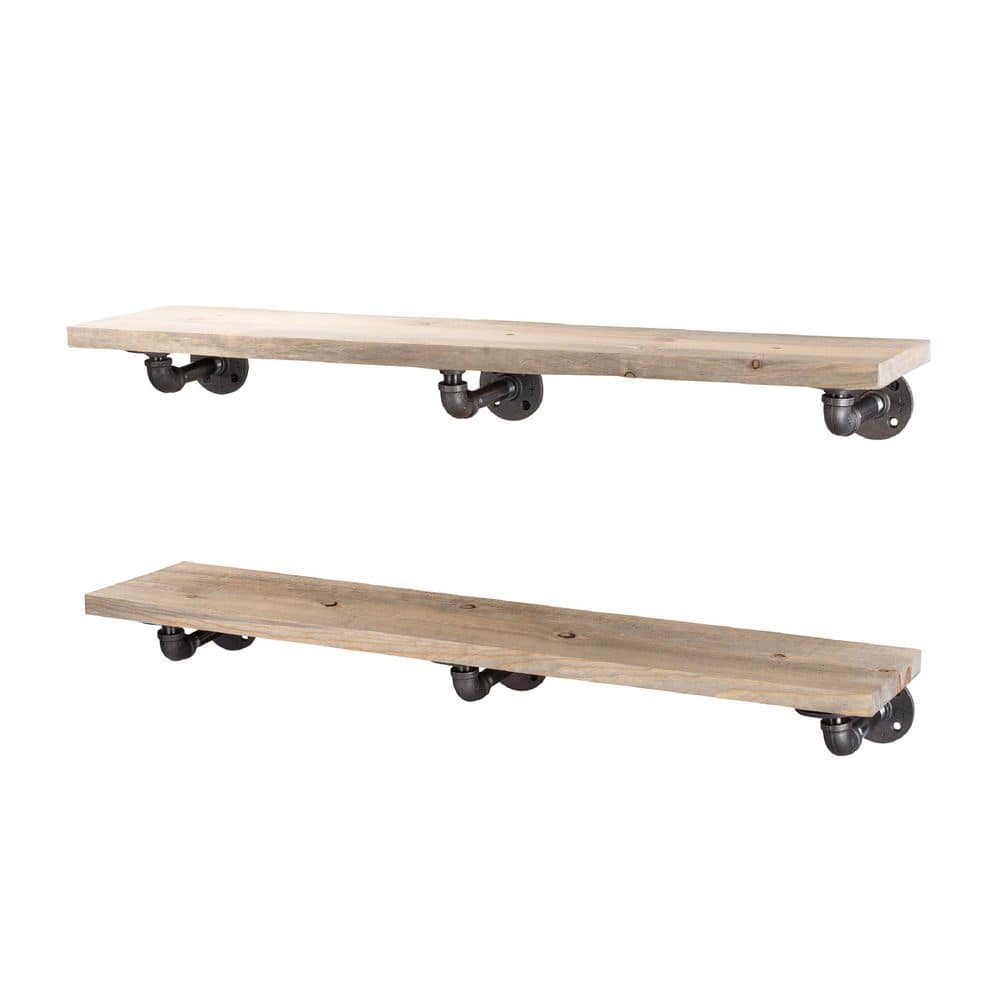 PIPE DECOR 36 in. x 7.5 in. x 6.75 in. Driftwood Tan Restore Wood ...