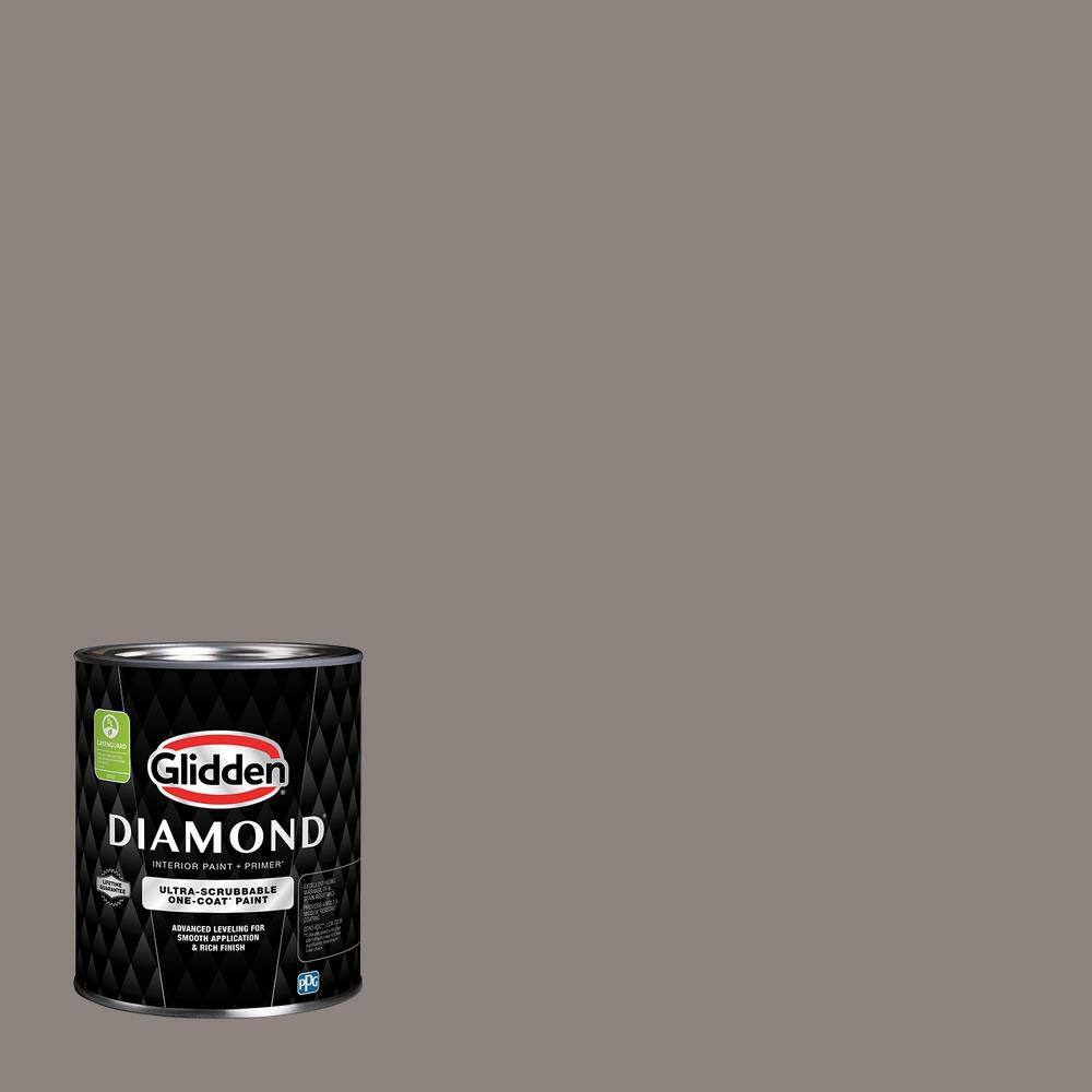 Glidden Diamond 1 qt. PPG1005-5 Elephant Gray Semi-Gloss Interior Paint ...