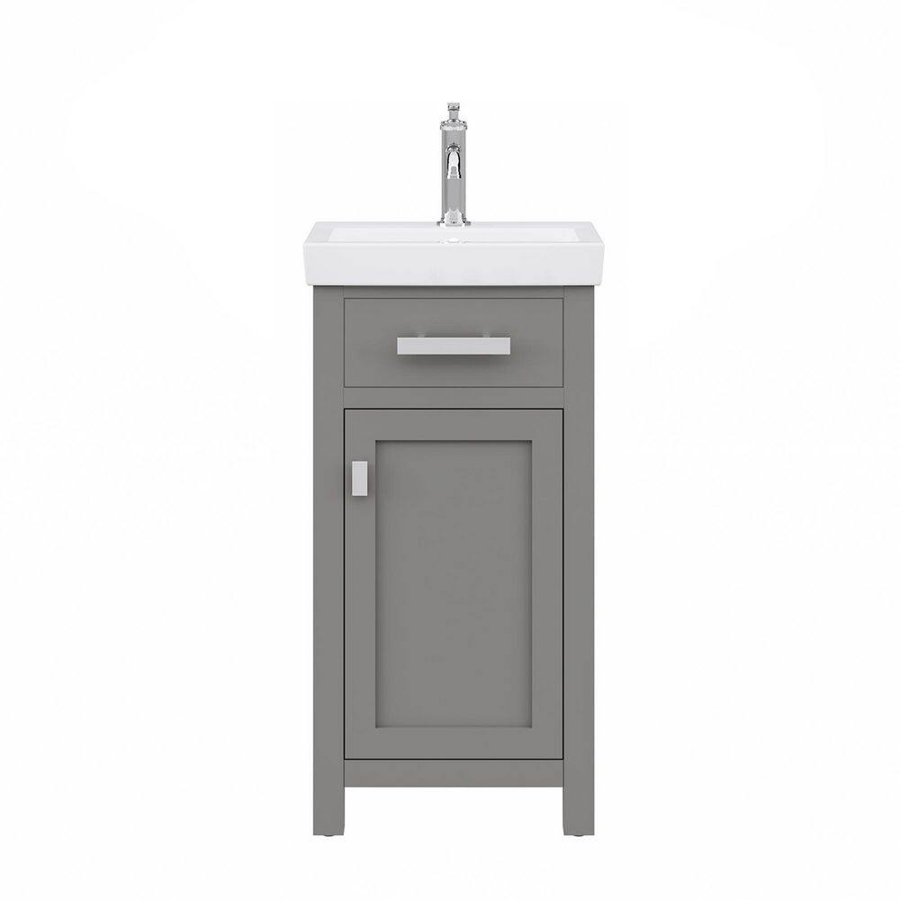 Water Creation MIA 18 in. W Bath Vanity in Cashmere Grey Finish with ...