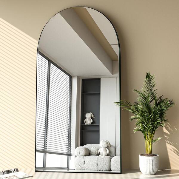 LuxHomez 28 in. W x 71 in. H Oversized Modern Arch Wood Full Length ...