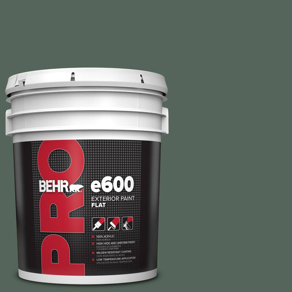 BEHR PRO 5 gal. #460F-6 Medieval Forest Flat Exterior Paint PR61305 ...