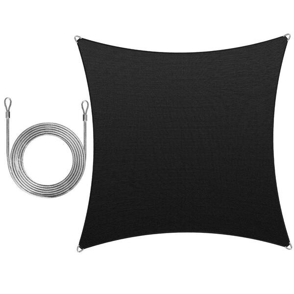 ROYAL SHADE 20 ft. x 20 ft. Square Pro Ring Sun Shade Sail with Rope ...