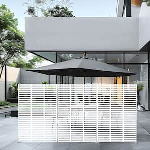 Lumioca 35 in. W x 71 in. H White Wide Brim Galvanized Sheet Outdoor ...