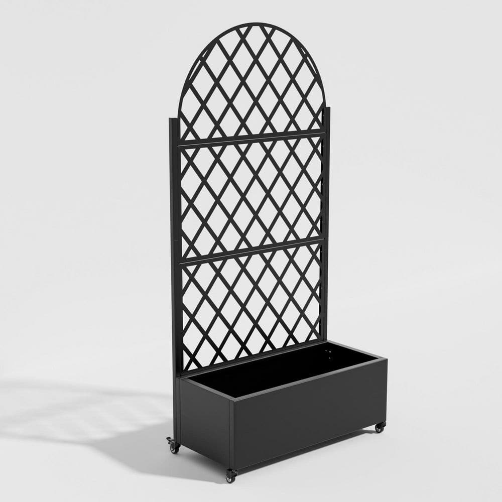 PexFix 72 in. H x 35 in. W Black Metal Arch Wall Planter Box with ...