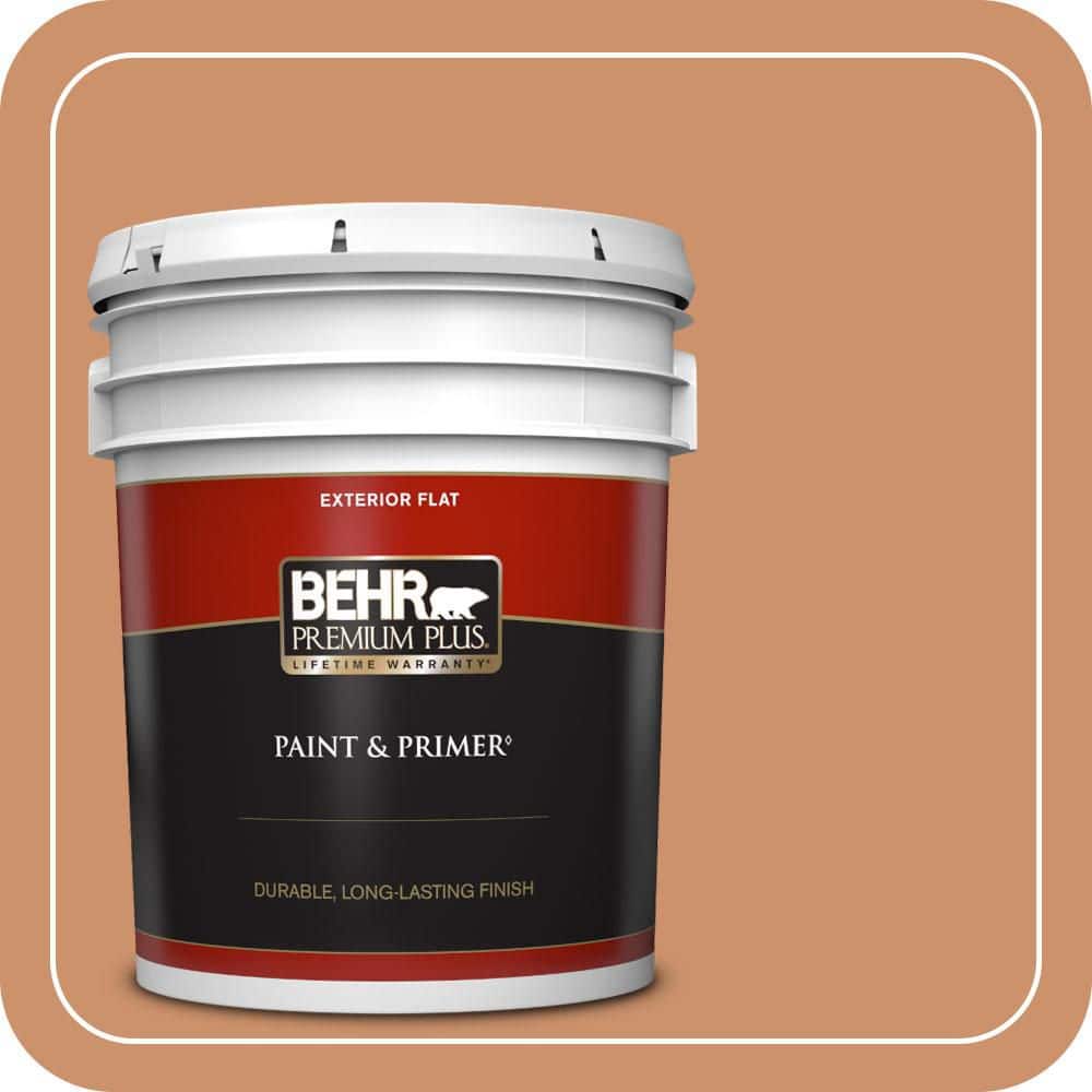 BEHR PREMIUM PLUS 5 gal. #MQ4-37 Ferrous Flat Exterior Paint & Primer ...