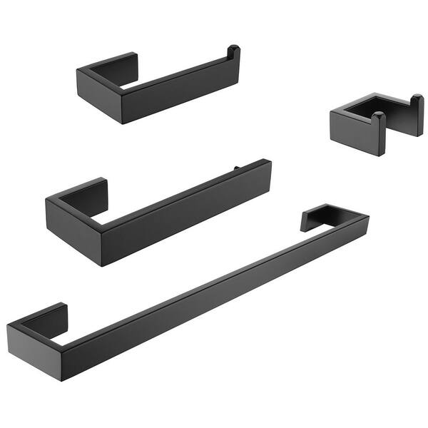Hooseng Kylier 4-Piece Bath Hardware Set with Towel Bar, Robe Hook ...