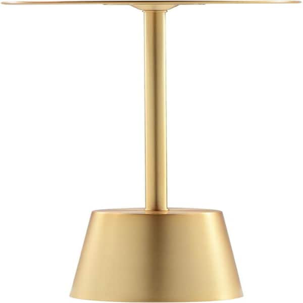HOME IMPORTS EMPORIUM 8 in. Gold Round Metal End Table, Sturdy Build ...