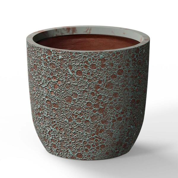 Morrava 13 in. Medium Muted Teal (Enhanced Interior) Concrete Round ...