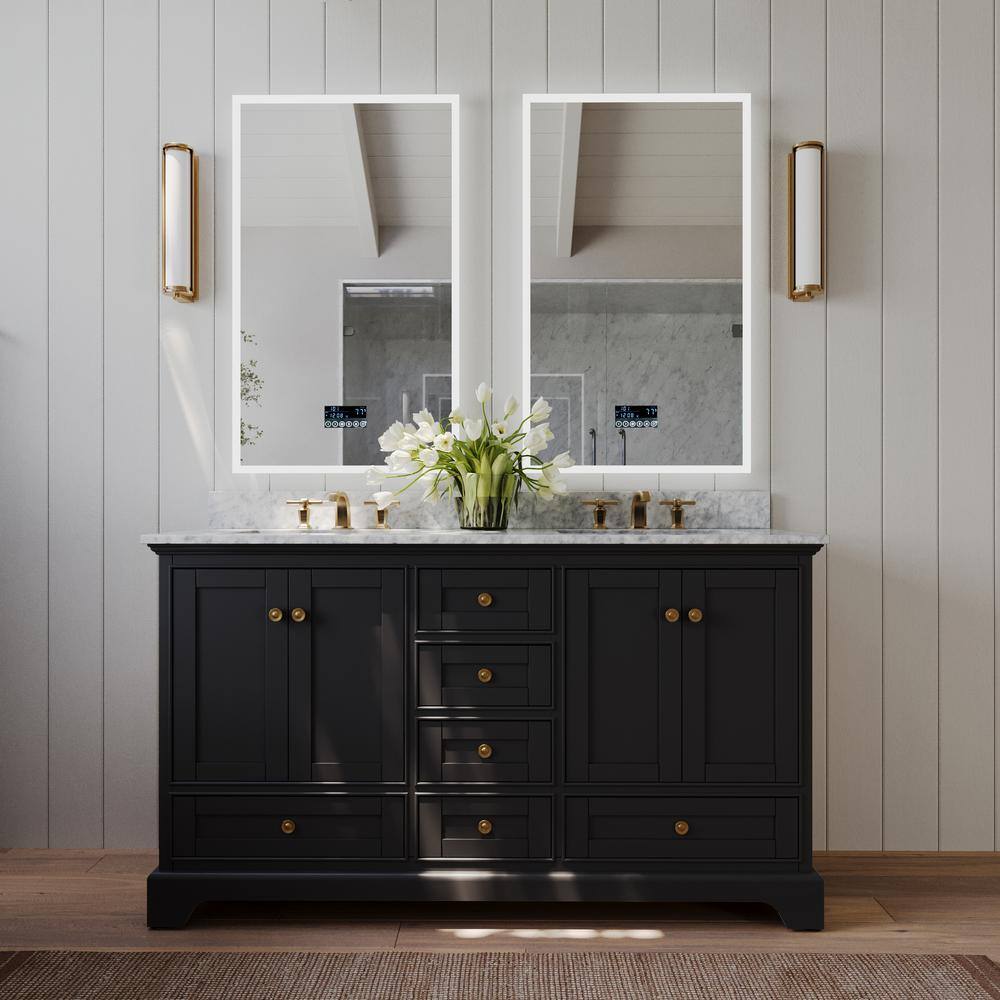 Ancerre Designs Audrey 66 in. W x 22 in. D x 34.3 in. H Double Sink ...