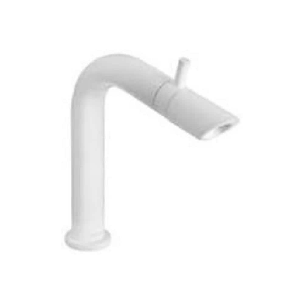 HELVEX Bamboo Single Handle Single Hole Bathroom Faucet in Bright White ...