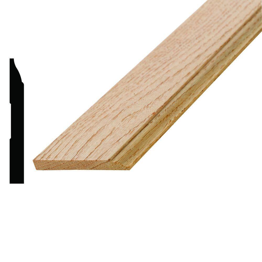 Alexandria Moulding B634 3/8 in. x 3 in. Oak Wood Baseboard Moulding ...