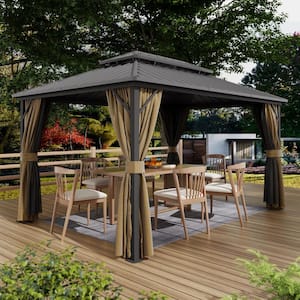 GAZEBEST 14 ft. x 22 ft. Double Galvanized Steel Roof Aluminum Frame ...