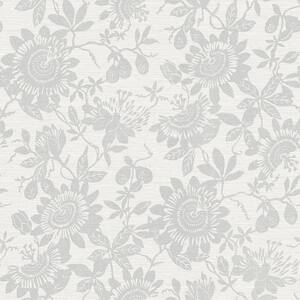 A-Street Prints Scout Floral Ogee Grey Textured Paper Wallpaper Sample ...