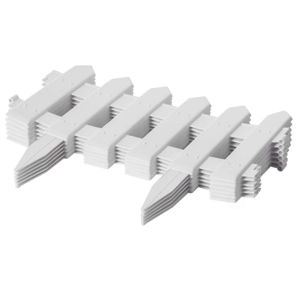 Gardenised White Plastic Gard.Ornamental Edging Border Lawn Picket ...