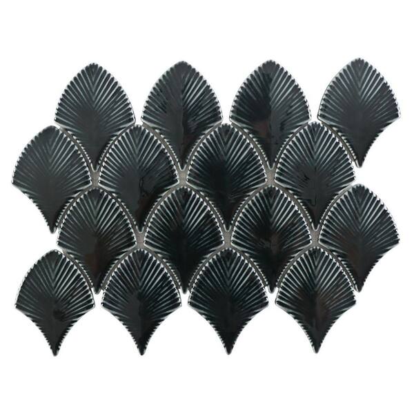 Ivy Hill Tile Delphi Midnight Blue 4.3 in. x 0.45 in. Polished Glass ...