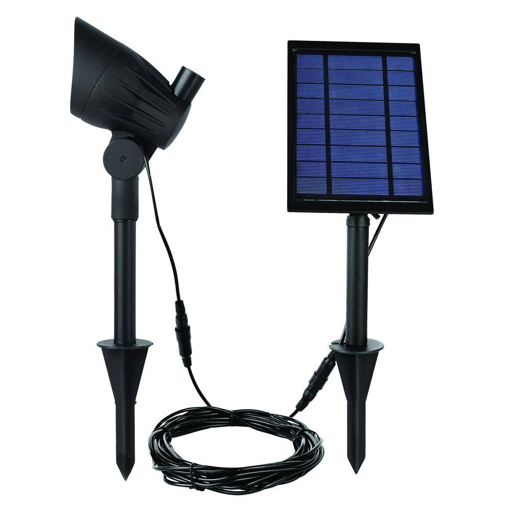 Hampton Bay Solar Black LED 75 Lumen Metal Spotlight NXT-2133 - The ...