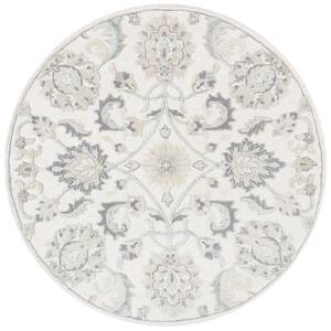 SAFAVIEH Glamour Ivory/Gray 8 ft. x 10 ft. Border Floral Area Rug ...