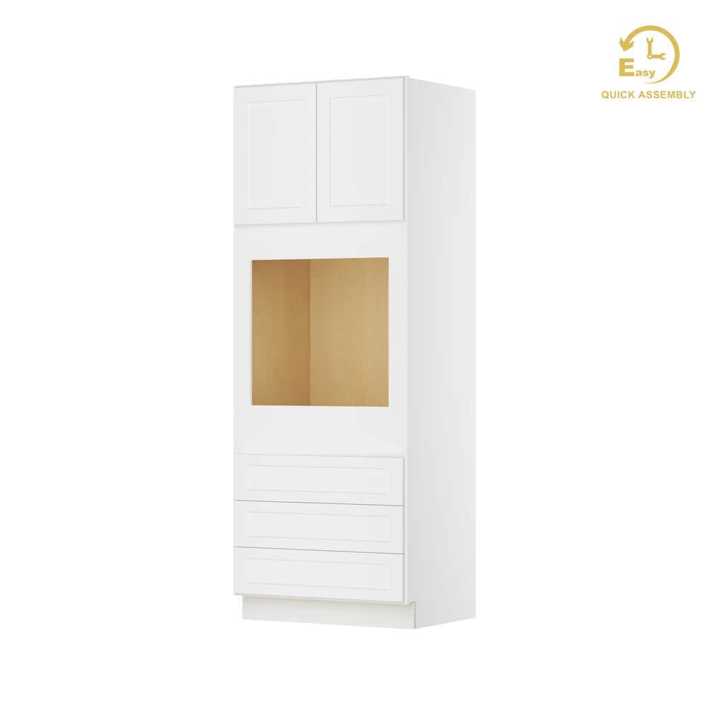 HOMLUX Easy-DIY 33 in. W x 24 in. D x 90 in. H in Shaker White Ready to ...