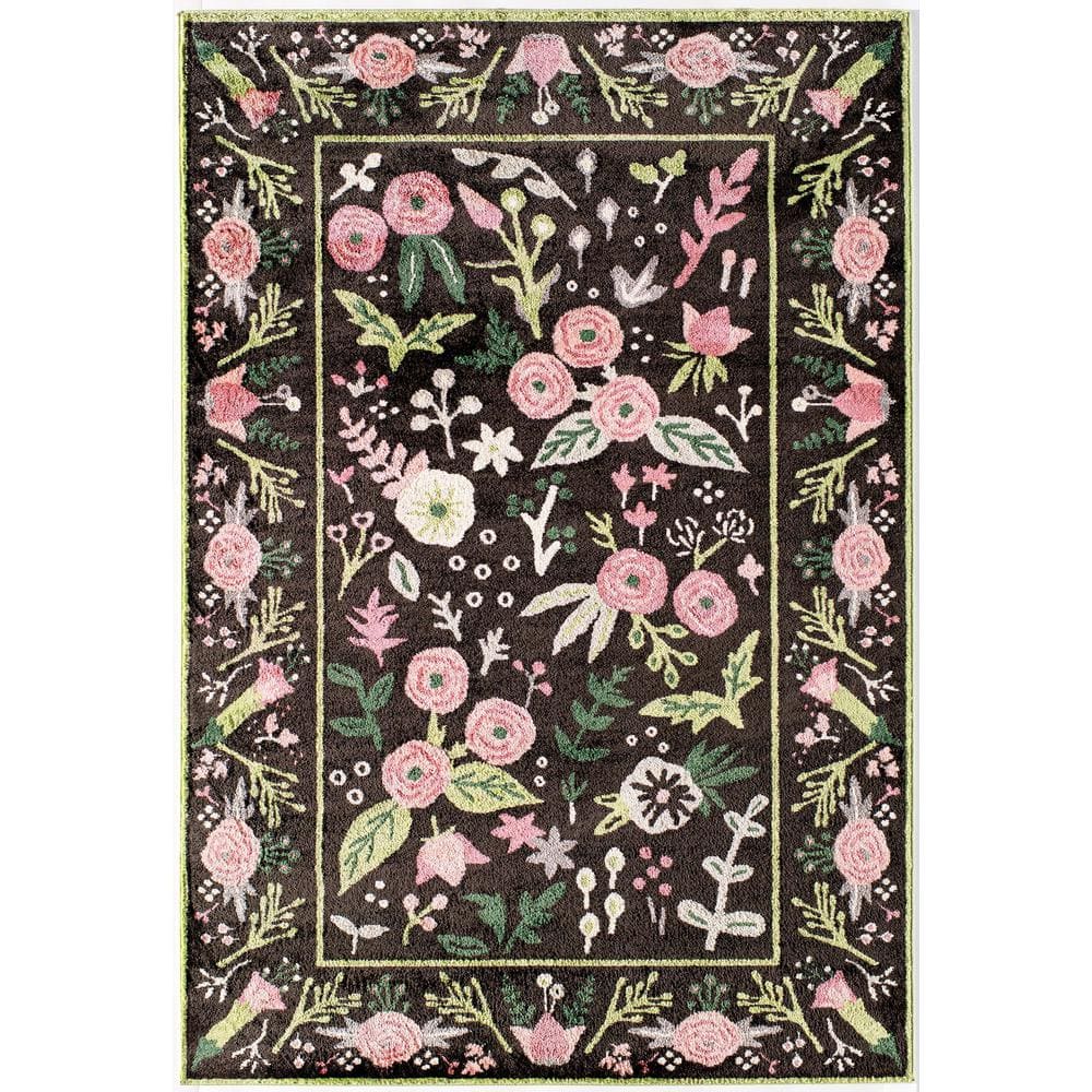 Rugs America Valentina Gardenia Pink Onyx Black Area Rug RA28491 - The ...
